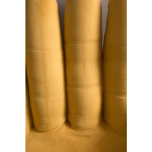 1960s Abstract Yellow Fabric Cupped Hands Couch | Chairish