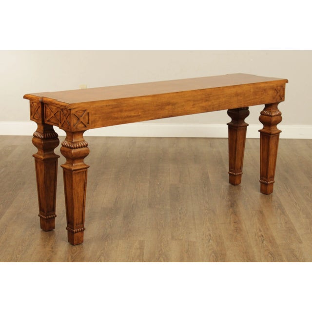 French Neoclassical Style Long Carved Wood Console | Chairish