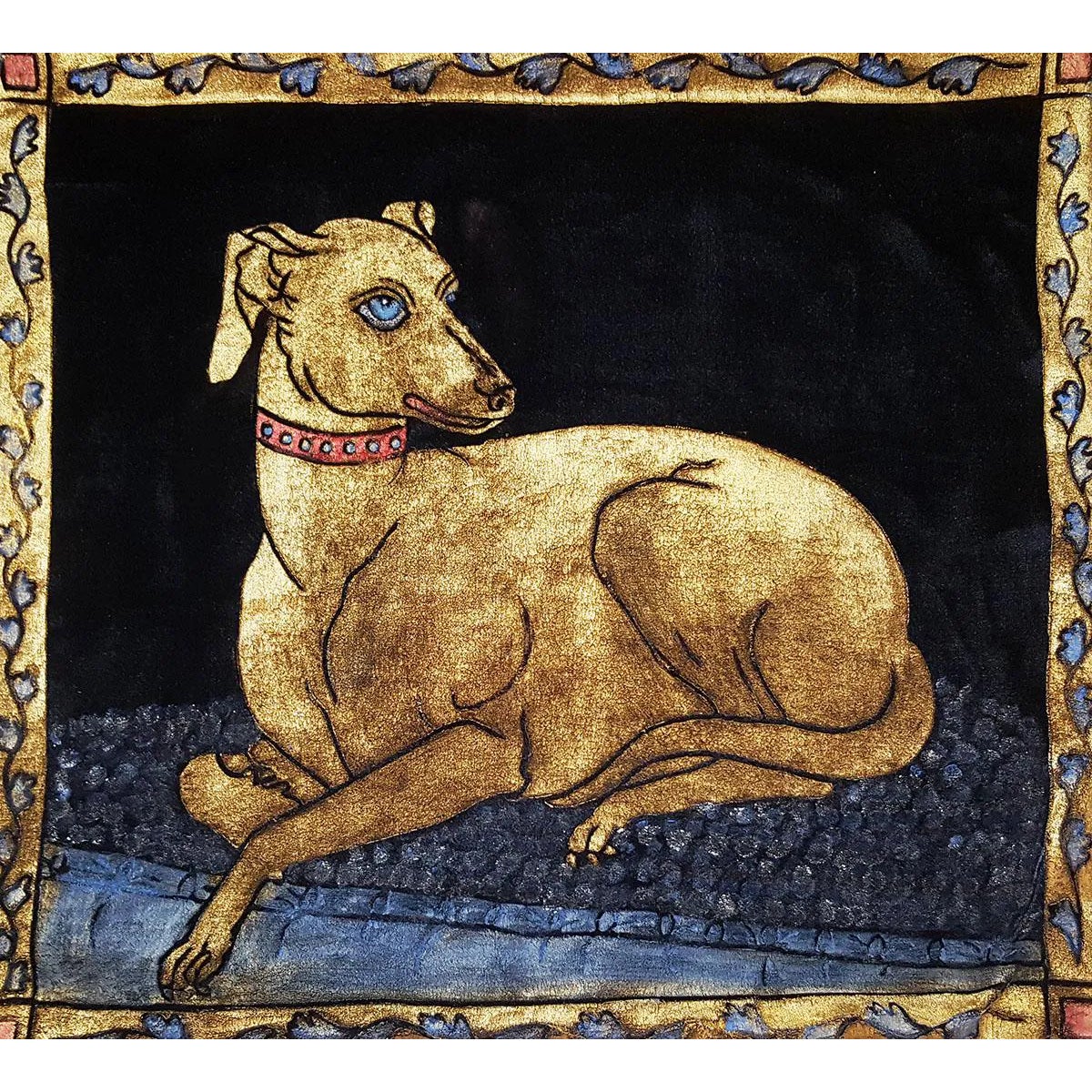 Greyhound Silk Velvet Pillow | Chairish