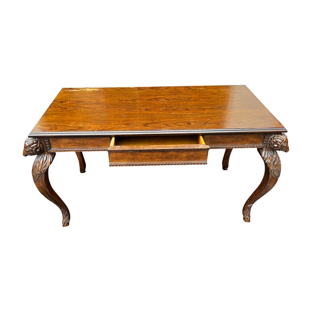 Late 20th Century Rams Head Carved Figural Classical Writing Desk ...