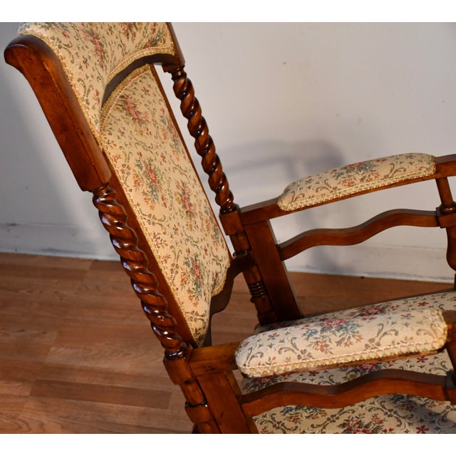 1870 Antique George Hunzinger Barley Twist Mahogany Platform Rocking ...