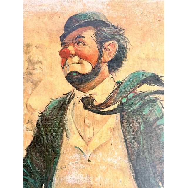 Vintage “Top of the World” Clown Glazed Print on Board by Robert Owens ...