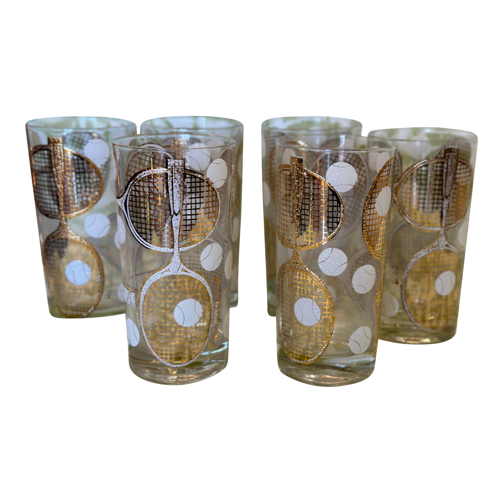 1960s Georges Briard Mid-Century Modern 22kt Gold Glassware- Set of 6 ...