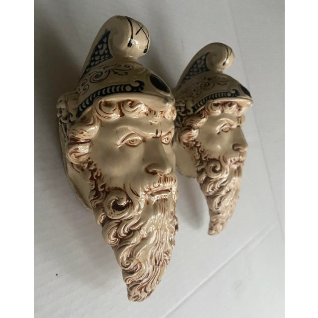 17th Century Style Majolica Mythological Cuirassier Helmet Satyr Wall ...