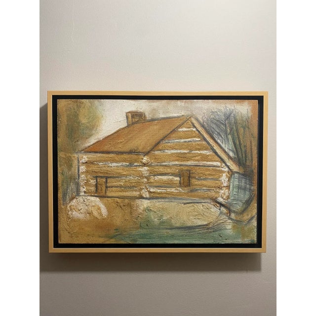 Jimmy Lee Sudduth Folk Art Painting 1970’s Cabin Organic Materials ...