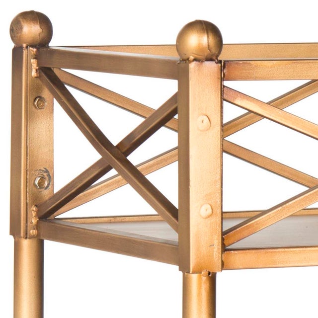 Metal Storage Shelves in Gold | Chairish