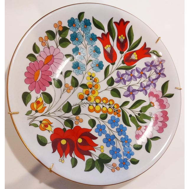 Hand-Painted and Numbered Plate from Kalocsa, Hungary, 1970s | Chairish