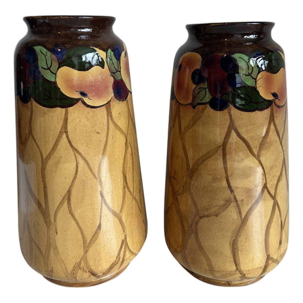Antique Art Deco Hand-Painted Jacobean Ware Vases from Royal Stanley ...