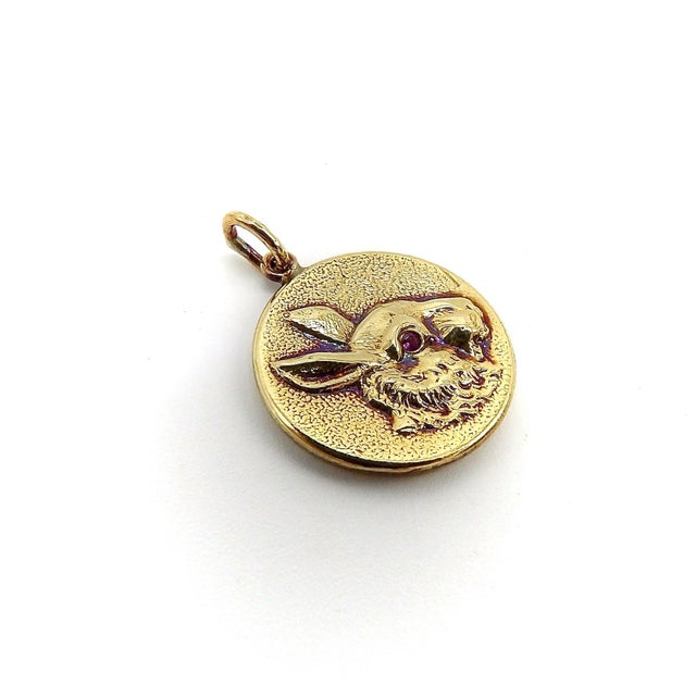 14k Gold & Ruby Victorian Inspired Signature Rabbit Pendant-Charm ...