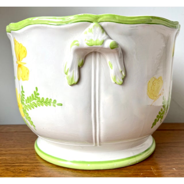 Vintage Italian Hand-Painted Cachepot /Planter | Chairish