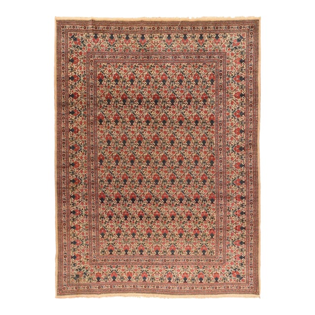 Antique Tehran Zele Sultan Rug 8'6'' x 11'9'' | Chairish