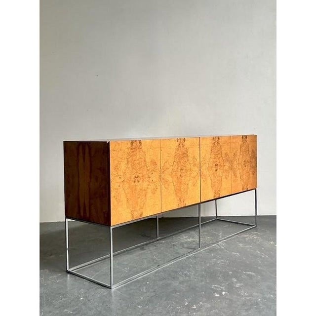 Vintage Boho Book Matched a Burl Wood Credenza After Thayer Coggin ...