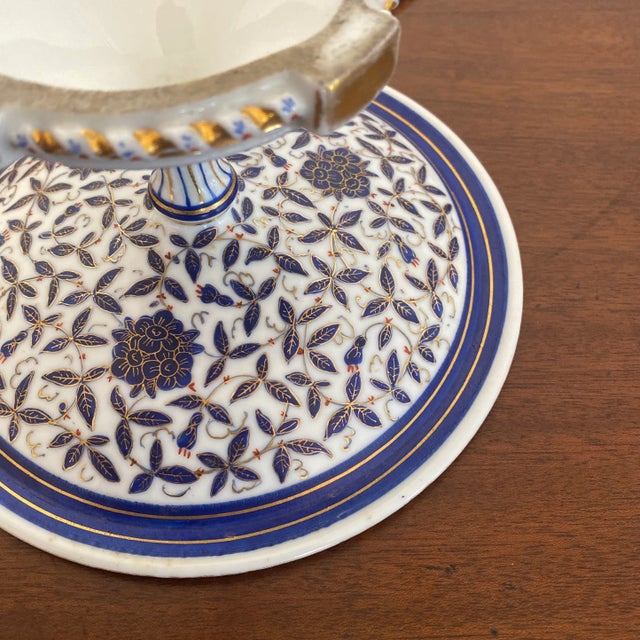 19th Century Russian Blue and White Enamel Porcelain Tazza a Pair ...