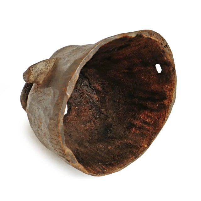 Vintage Carved Wood Helmet Mask | Chairish