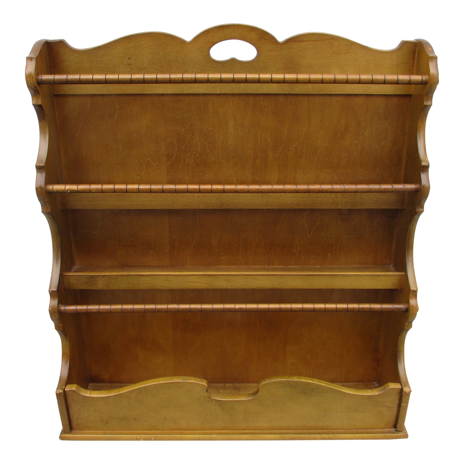Large Wooden Magazine Rack With Shelves | Chairish