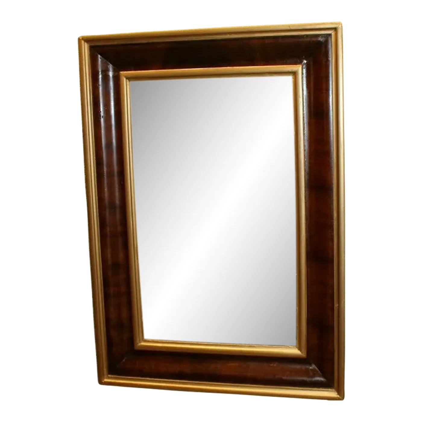 19th Century Empire Style Rectangular Mahogany Ogee Mirror | Chairish