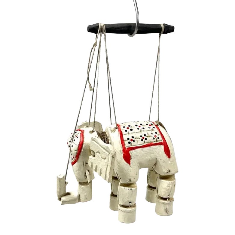 Handcrafted Vintage Marionette Puppet on a String, Burma, 1930s | Chairish