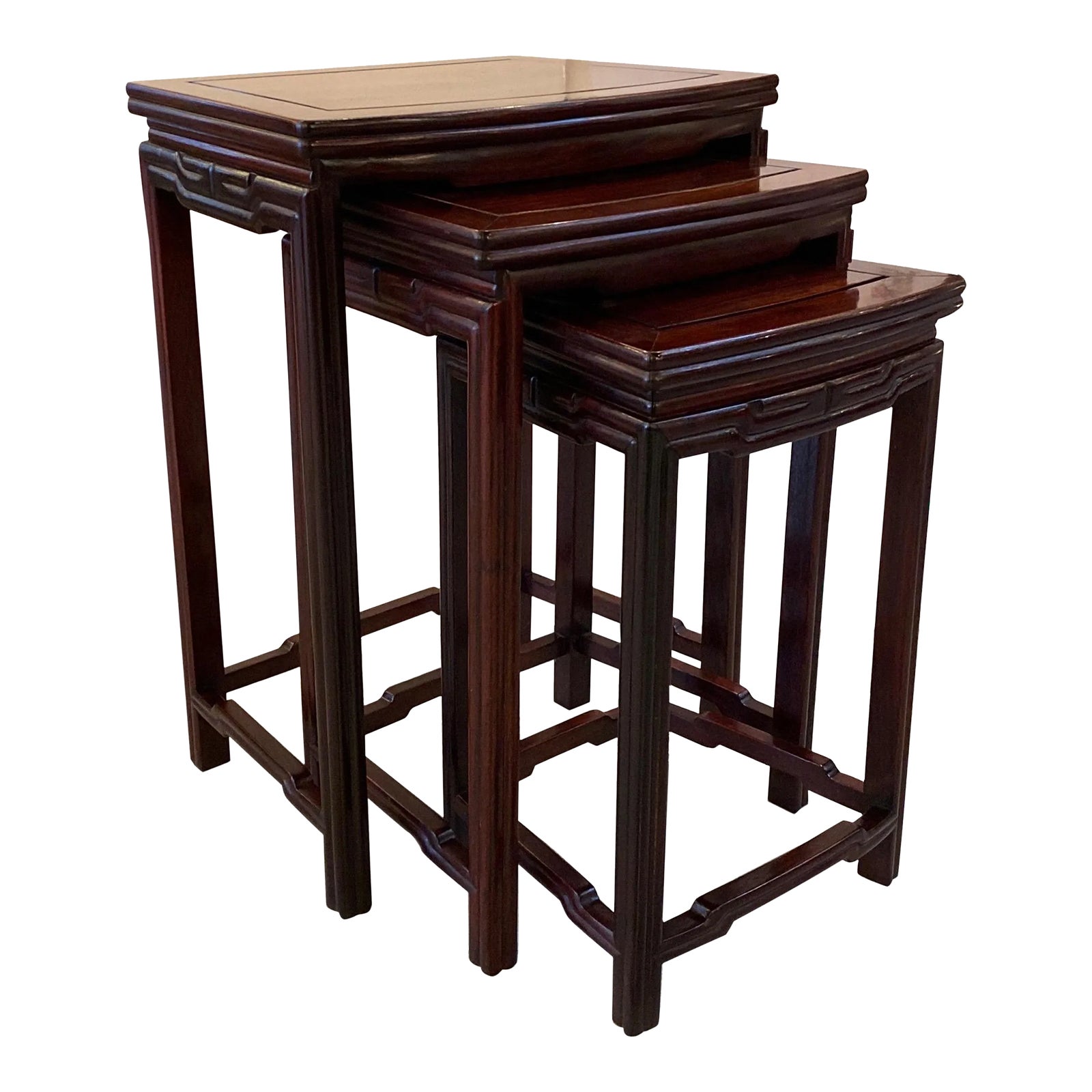 Mid 20th Century Chinese Hong-Mu Nest of Tables - Set of 3 | Chairish