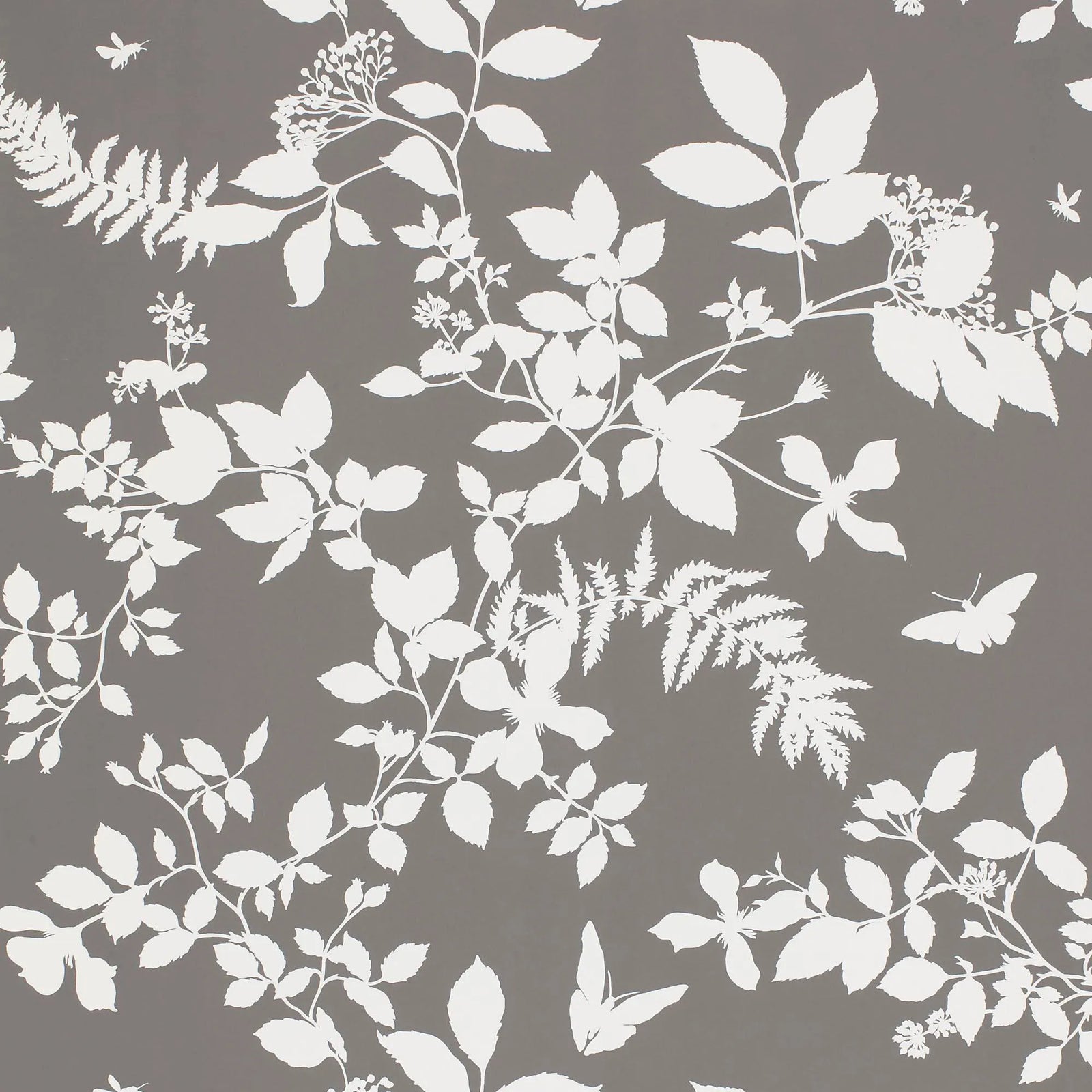 Sample - Schumacher Shadow Vine Wallpaper in Charcoal | Chairish