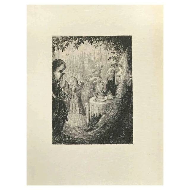 Wladyslaw Jahl, Don Quixote and Women, Etching, 1951 | Chairish