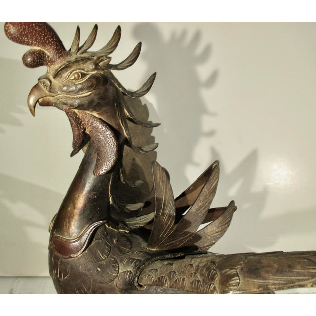 Antique Japanese Edo Wrought Iron Phoenix Sculpture Circa 1800's | Chairish