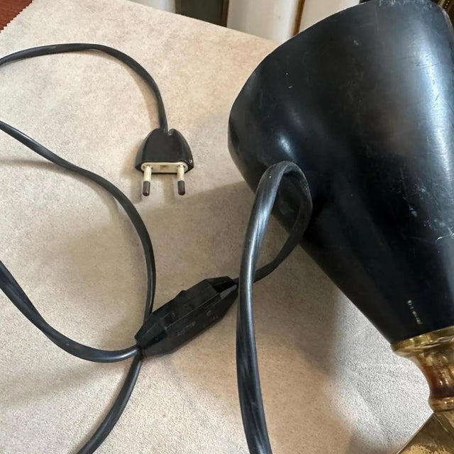 1950s Stilnovo Style Mid-Century Modern Black Aluminum Brass Sputnik ...