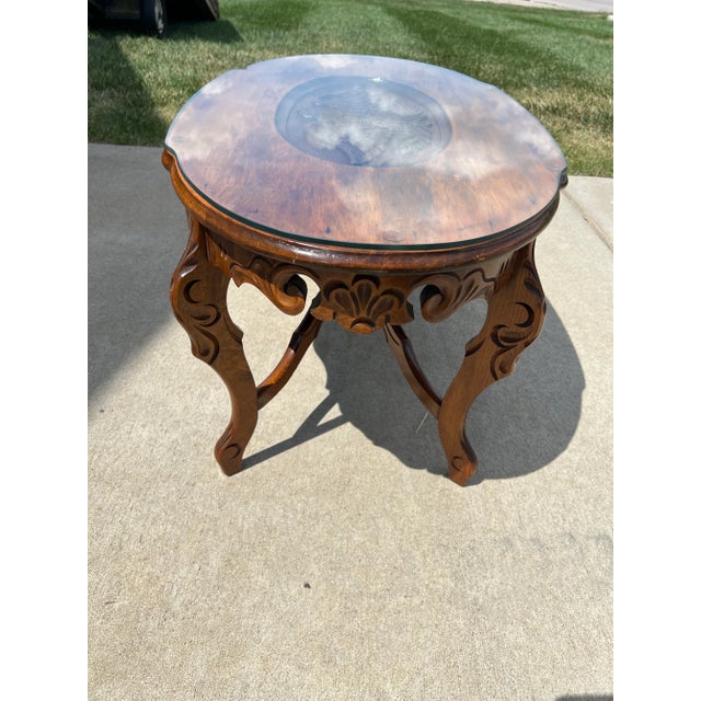 Antique 19th Century Victorian Oak Coffee Table With Large Hand Carved ...