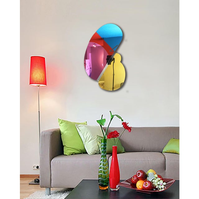 Handmade Abstract Mirrored Acrylic Wall Clock | Chairish