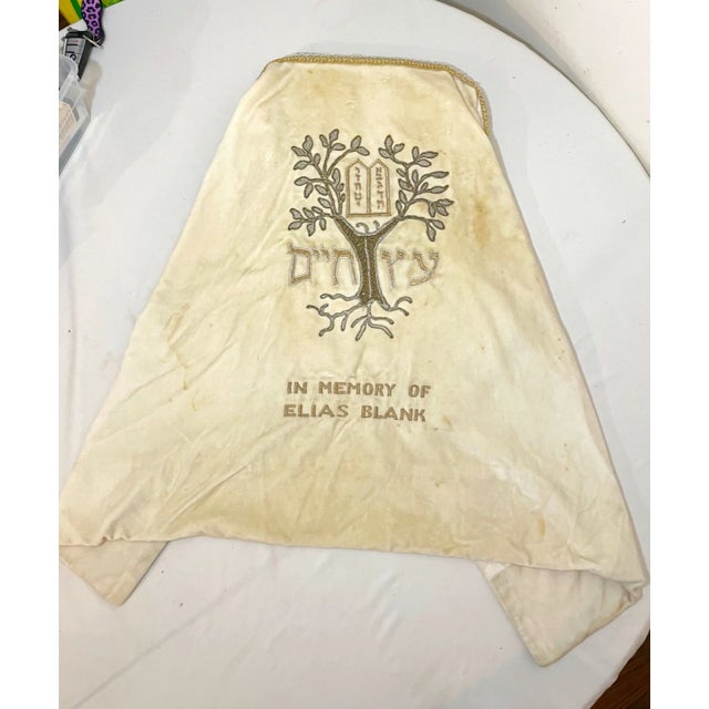 Rare Antique Hand Embroidered Judaica Jewish Memorial Torah Mantel ...
