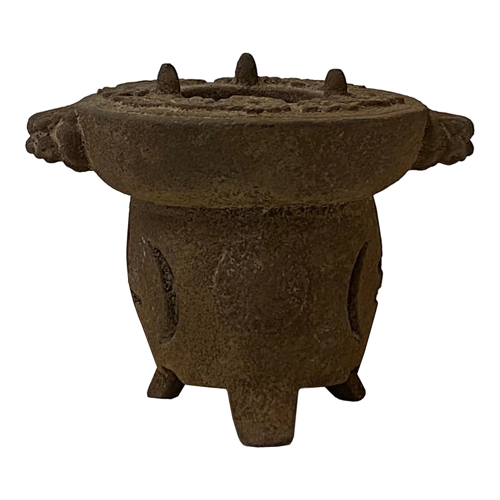 Vintage Iron Metal Finish Rustic Ding Burner Shape Small Figure | Chairish