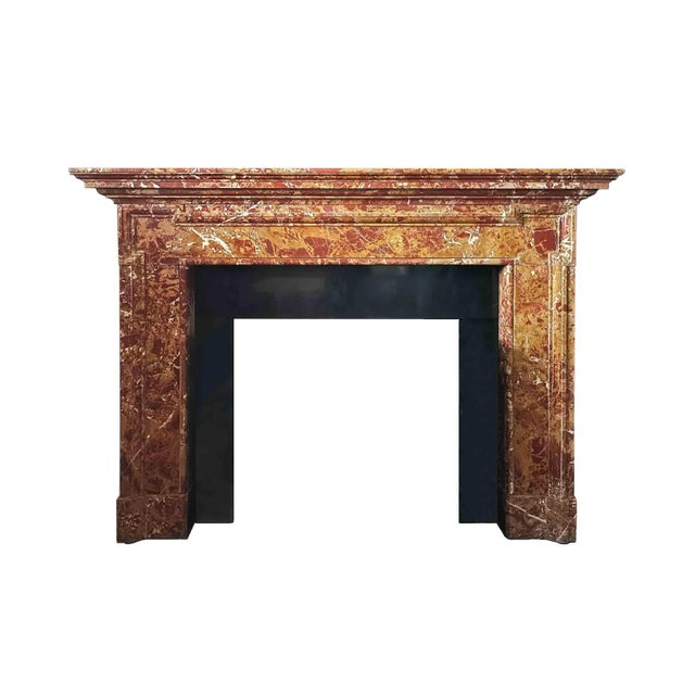 Antique Federal Style Breccia Pernice Marble Mantel | Chairish