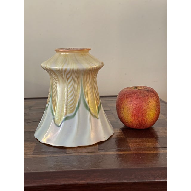 Quezal Pulled Feathers Glass Shade, Early 1900's Art Nouveau Opal ...