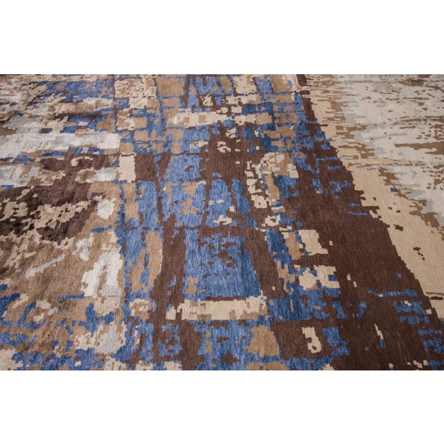 21st Century Modern Abstract Wool & Silk Rug 12 X 15 | Chairish