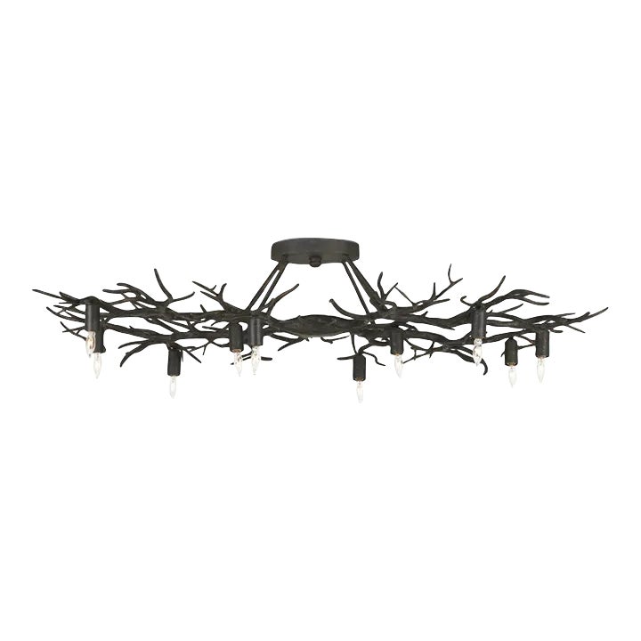 Currey & Company Rainforest Bronze Semi-Flush | Chairish