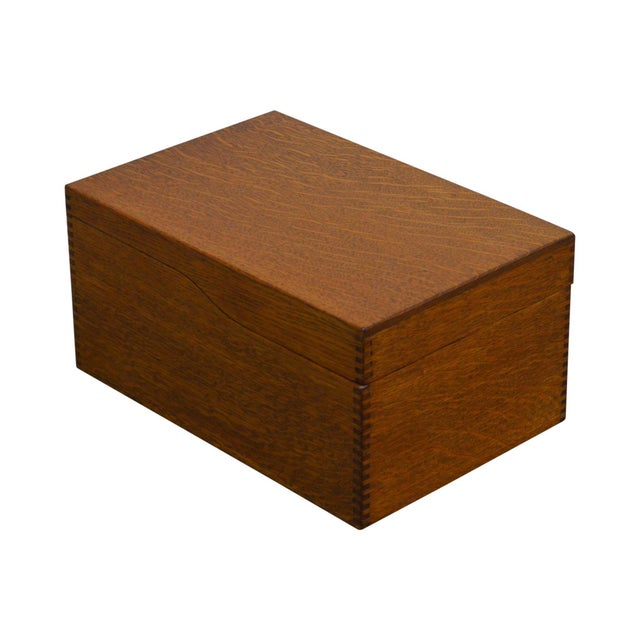 Antique Oak Desktop Library Card File Box | Chairish