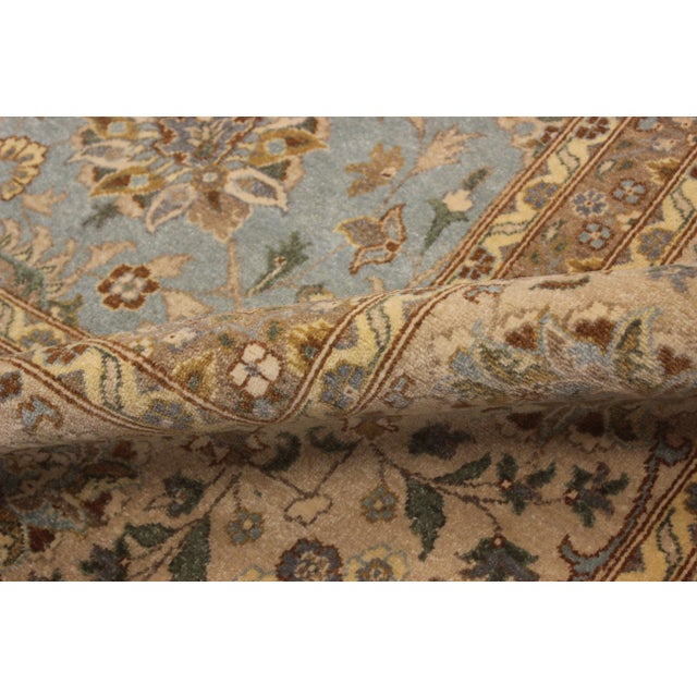 1980s Shabby Chic Istanbul Light Blue & Tan Wool Rug - 10'3 X 14'0 ...