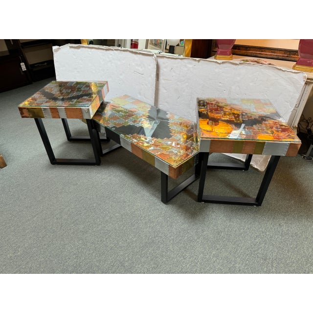 Peter Keresztury Artisan Made Metal Patchwork Coffee Table | Chairish