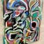 Vintage Terry J. Frid Abstract Oil Painting on Canvas | Chairish