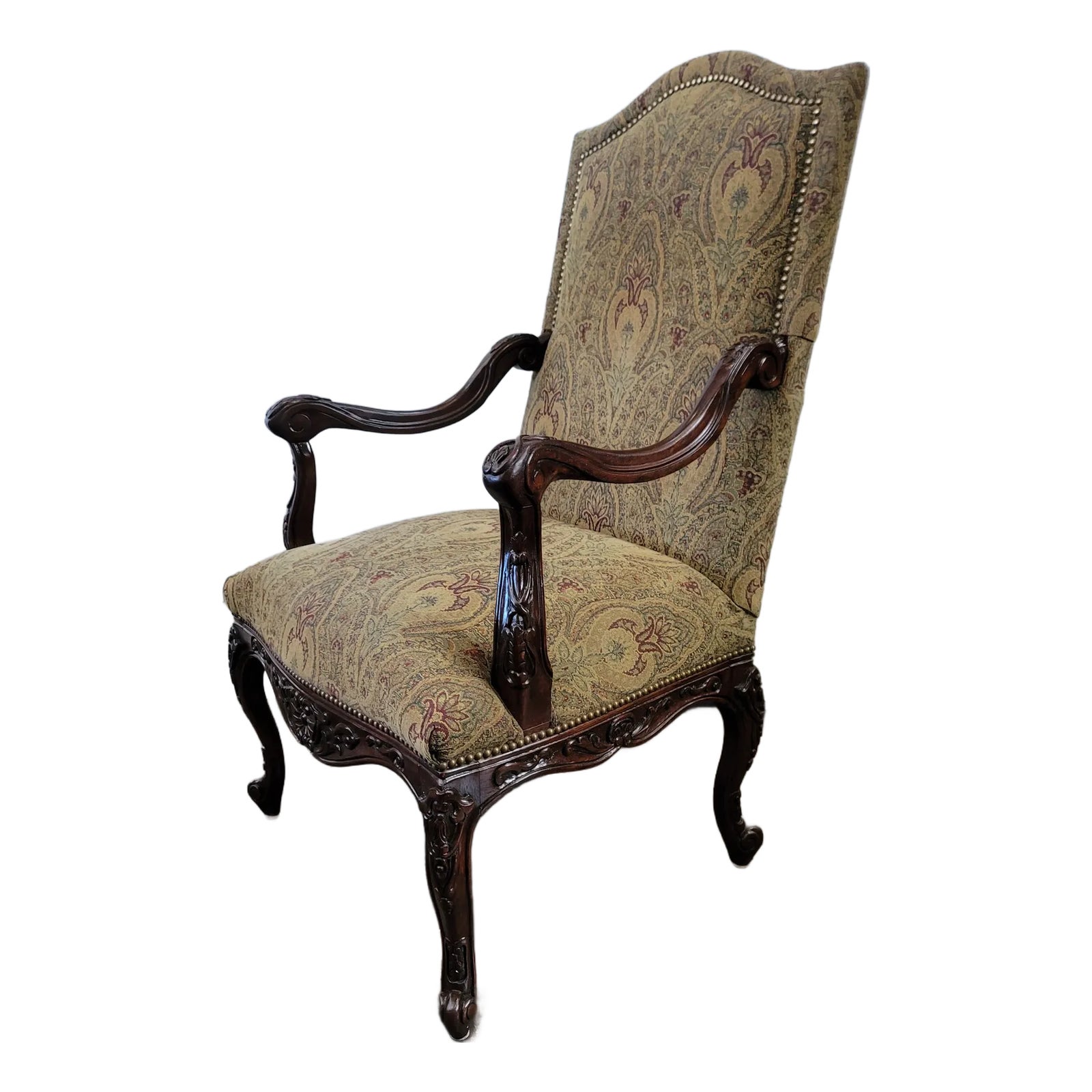 Pair Bassett Arm Chairs Side Chairs French Style Versailes Style | Chairish