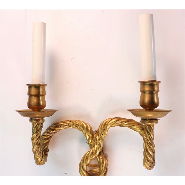 Late 19th Century French Louis XVI Style Gilt Bronze Twist Rope Sconces ...
