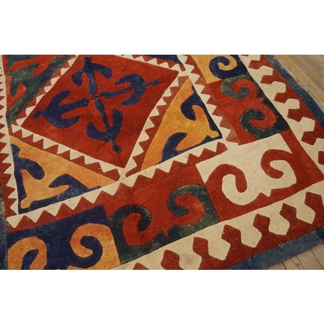 Late 19th Century Kirghiz Felt Shyrdak Carpet ( 6' X 12' - 188 X 365 ...