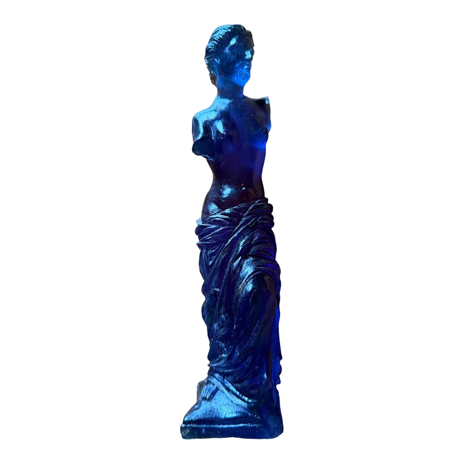 Vintage Resin Acrylic Lucite Venus De Milo Female Cobalt Blue Sculpture ...