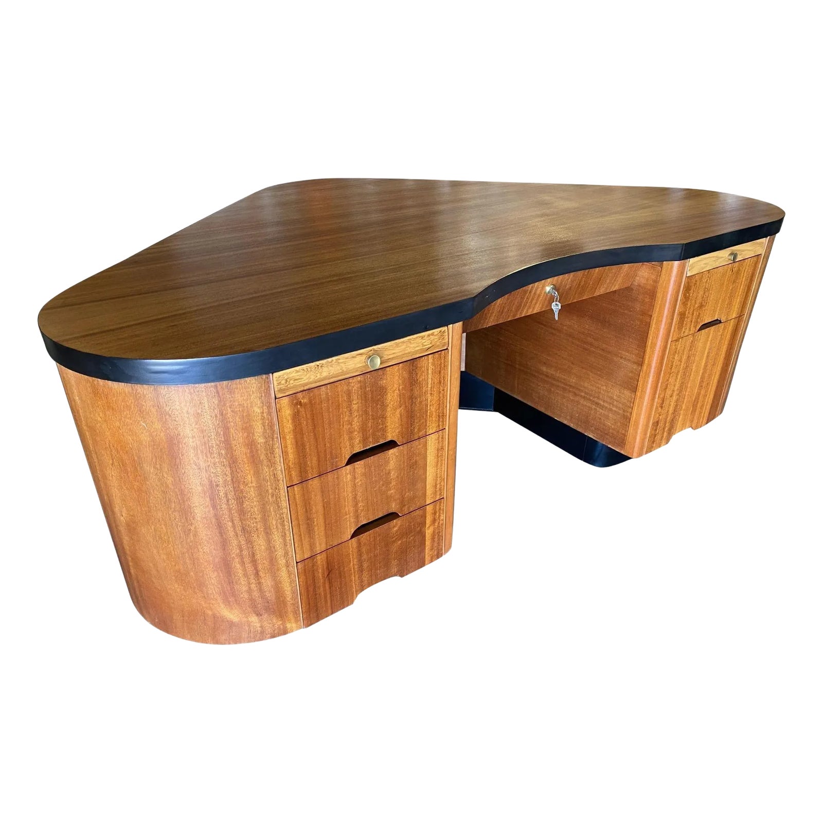 1940s California Art Deco Fletcher Aviation Executive Desk by Frank ...
