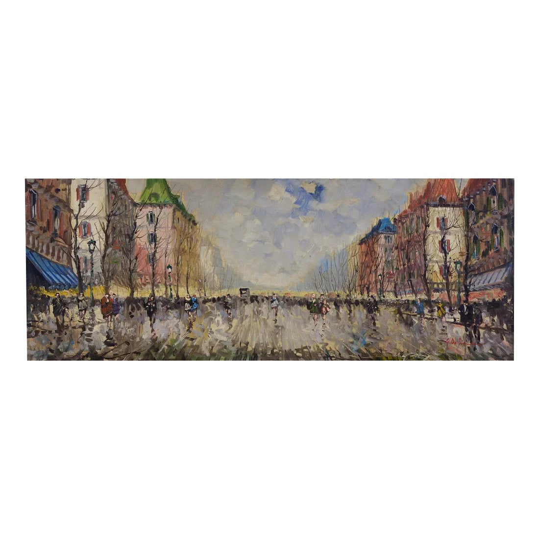 Giulio De Simone, Paris, Oil Painting, 1980s | Chairish