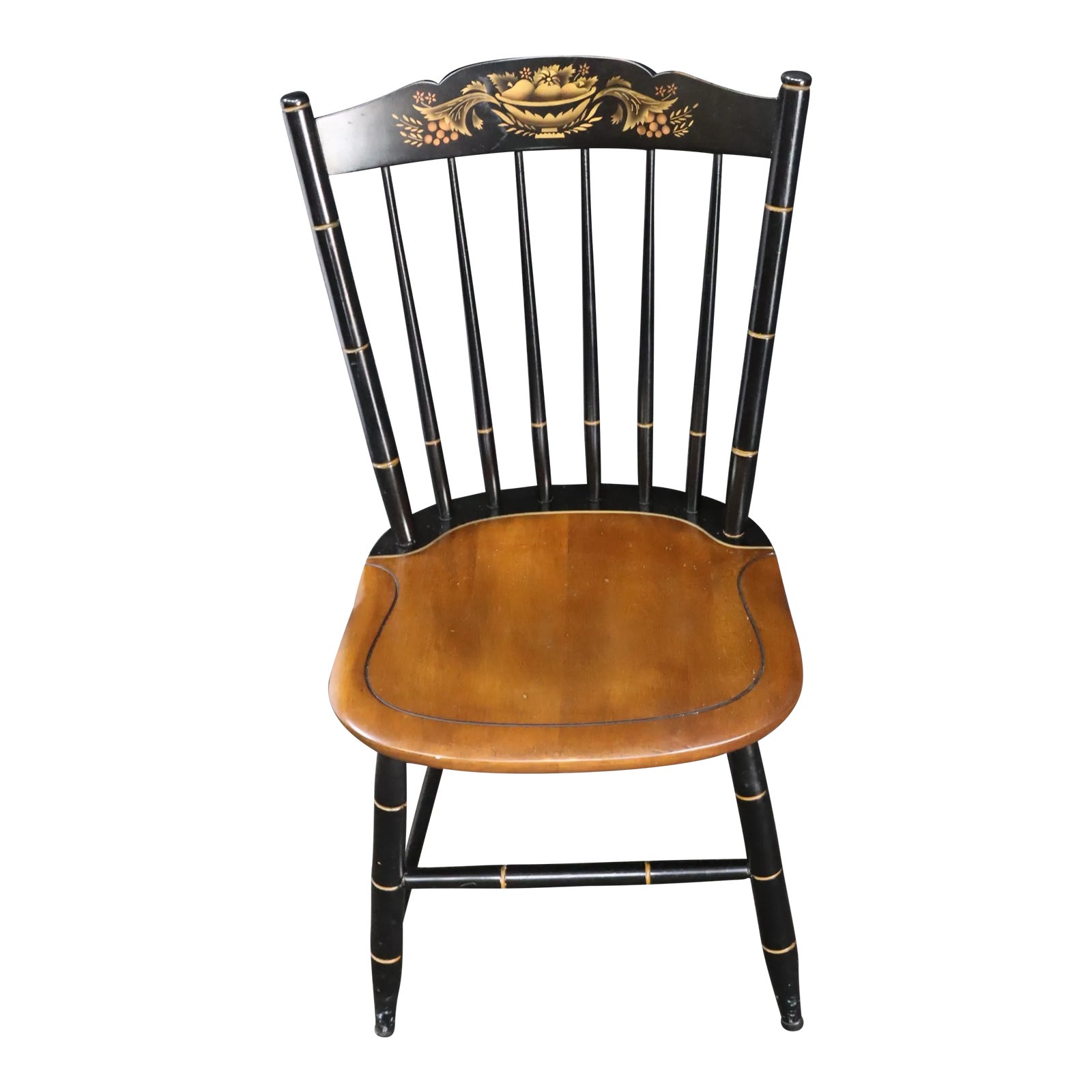 Hitchcock Maple & Lacquered Side Chair | Chairish