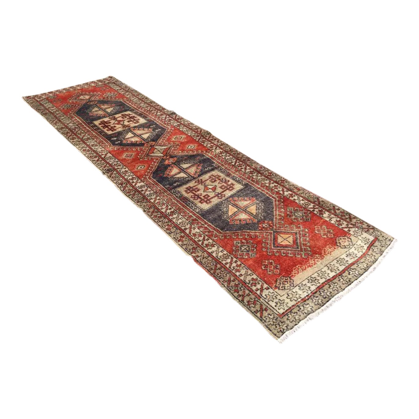 Vintage Turkish Rug Runner, 41" X 142" | Chairish