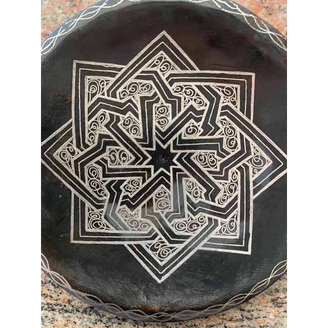 1940s Old Silver Inlay Interlocking Star of Lakshmi Handcrafted Round ...