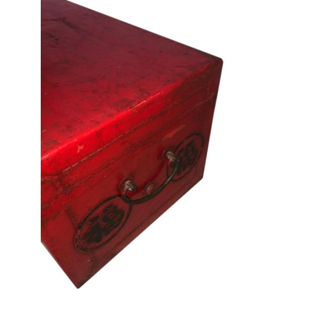 Antique Chinese Red Lacquer Box | Chairish