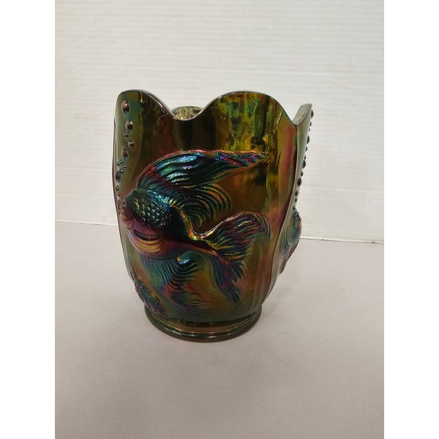 Mid Century Modern Fenton Iridescent Amethyst Carnival Glass Atlantis ...