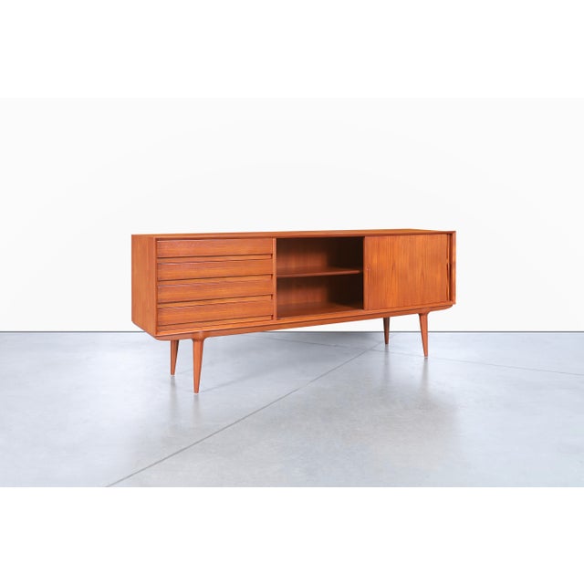 1960s Danish Modern Model-18 Teak Credenza by Gunni Omann for Omann Jun ...